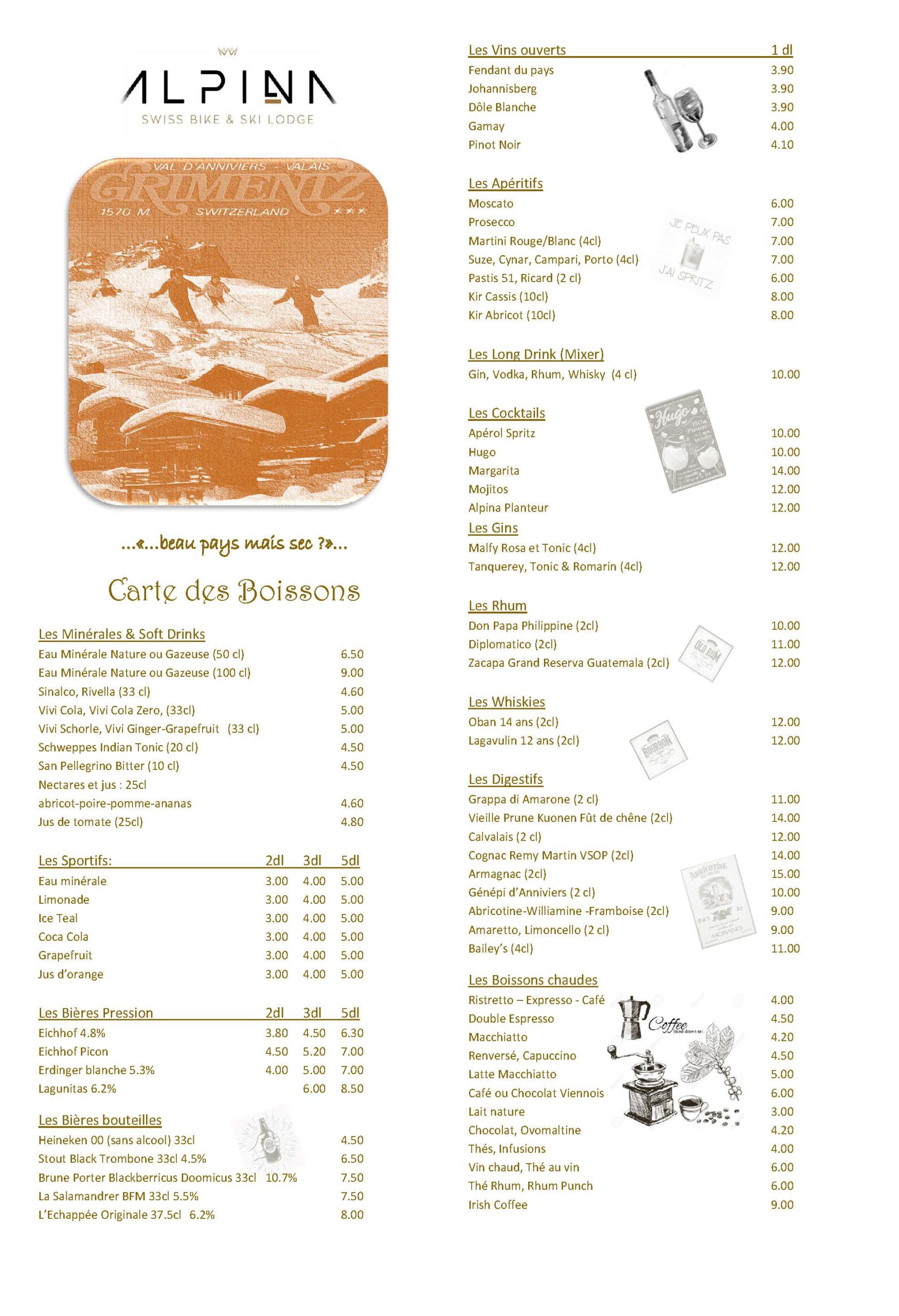 Grimentz restaurant, discover our food menu | Alpina Hotel